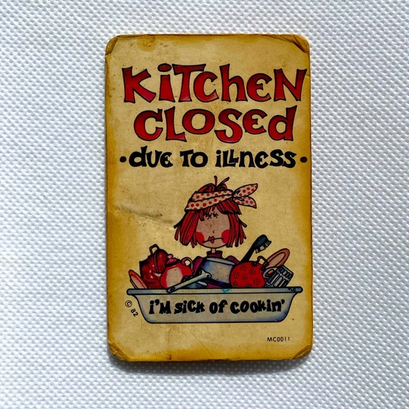 Kitchen | Vintage Cardboard Sick Of Cooking Magnet | Poshmark